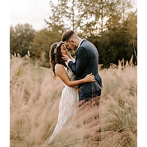 Vividsun Bridal Green Leaf Crown Bohemian Headpiece Floral Headband Photo Prop (white flower)