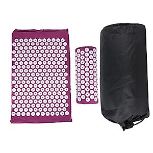 GLOGLOW Gymnasium Exercise Mats, Acupressure Mat Pillow Set Massage Yoga Pad Mat with Carry Bag()