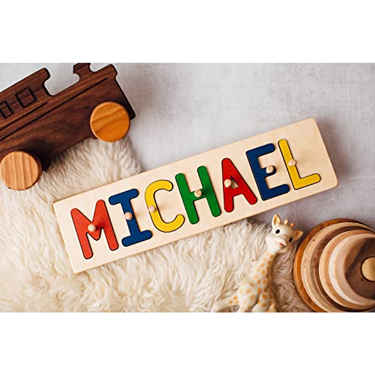 South Bend Woodworks Kids Personalized Wooden Name Puzzle – Up to 12 Characters
