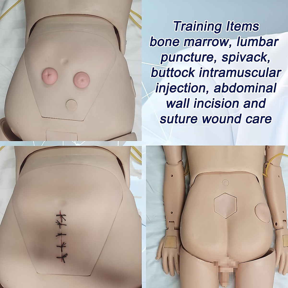 MZBZYU 5.7ft Life Size Patient Care Manikin Training CPR Simulator Basic Geri Nursing Skills Geriatric Human Model Mannequin Full Body for Students Education Teaching Medical Training Skills