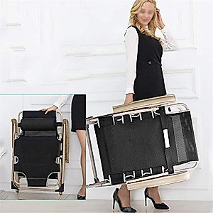 XZGDEN Lightweight Camping Chairs Garden Loungers Folding Chair Lazy Chair Outdoor Living Room Office Siesta Breathable Backrest Chair Folding Chair (Color : Black)