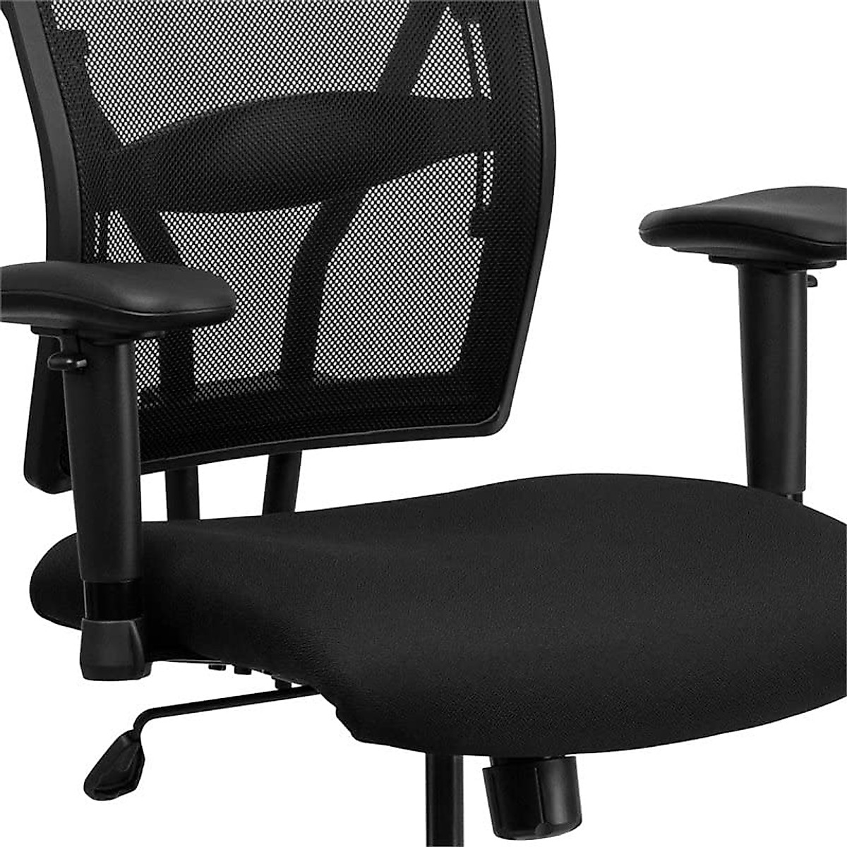 Flash Furniture HERCULES Series Big & Tall 400 lb. Rated Black Mesh Ergonomic Drafting Chair with Adjustable Arms
