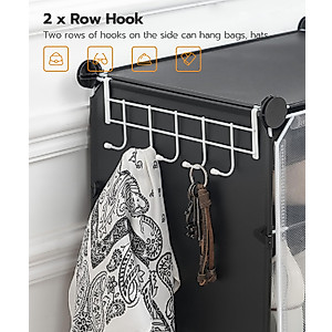 HOOBRO Shoe Rack, 6 Cubes Shoe Organizer with Doors, Plastic Panel Shoe Storage Cabinet for 24 Pairs of Shoes, for Closet, Bedroom, Entryway, Hallway, Black BK26SC01G1