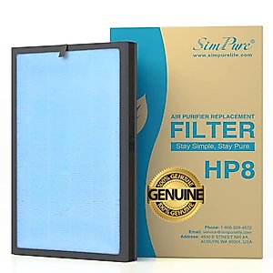 SimPure HP8 Original HEPA Replacement Filter Compatible with SimPure HP8 Air Purifier, SP-HP8-RF (NOT for Other SimPure Air Purifiers)