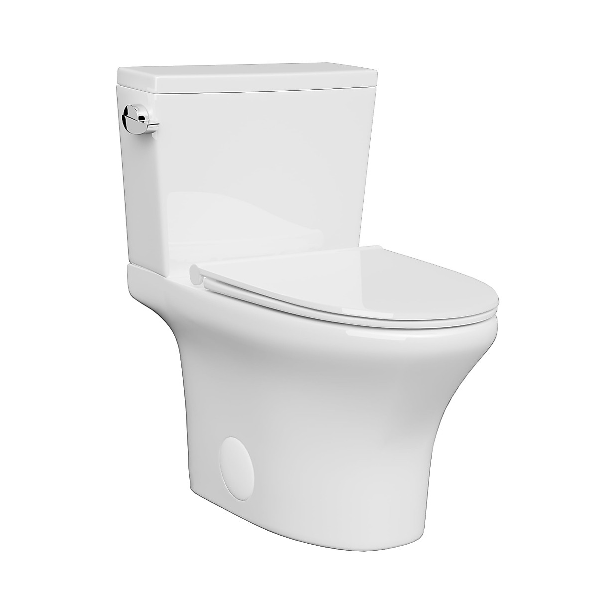 Simple Project 16inch Two-piece Elongated Toilet Single Flush 1.28gpf Toilet With Comfortable Soft Close Seat, Toilets For Bathrooms Comfort Height Elongated - White