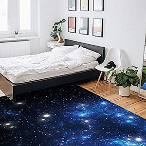 Constellation Large Area Rugs 5' x 7', Throw Carpet Floor Cover Nursery Rugs For Kids, Outer Space Star Nebula Astral Cluster Astronomy Theme Galaxy Mystery Modern Kitchen Mat Rugs For Bedroom