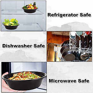 LDHHYH 50 Pack 24 oz / 700 ml Meal Prep Containers with Lids, Plastic Thick Food Storage Containers, Round Meal Prep Bowl, BPA-Free, Freezer & Dishwasher Safe-Black