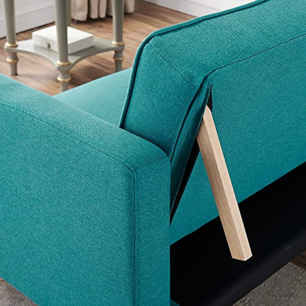 FANYE Blue Linen w/2 Pillows, 71.6"