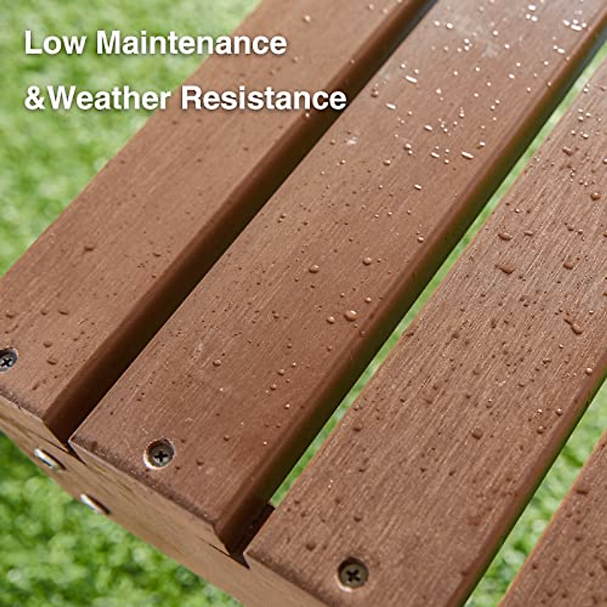 Psilvam Adirondack Ottoman, Adirondack Footstool for Adirondack Chair Weather Resistant Foot Rest for Outdoor Porch, Yard, Garden（Brown）