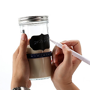 Sourdough Starter Jar for Sourdough Bread Baking, Sourdough Starter Kit With Date Marked Feeding Band, Thermometer, Scraper, Sourdough Container Sewn Cloth Cover & Metal Lid