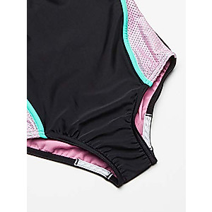 Speedo Girl's Swimsuit One Piece Mesh Splice Thick Strap