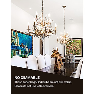 Eastiya Ceiling Fan Bulb Chandelier Bulbs 60 Watt Equivalent, 5000K Daylight White Candelabra LED Light Bulbs, E12 Small Base 6W B11 600LM, Non-Dimmable, Pack of 12