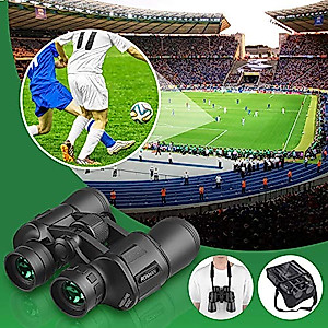 20x50 High Power Binoculars for Adults, Military Compact HD Professional/Daily Waterproof Binoculars Telescope for Bird Watching Travel Hunting Football Games Stargazing with Carrying Case and Strap