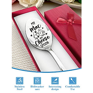 Advivio My Mac and Cheese Spoon - Funny Engraved Stainless Steel Spoon, Mascarpone Sheese Dessert Spoon Dinner Spoon for Mac and Cheese Lovers Friends Brother Sister Graduation Christmas Gifts