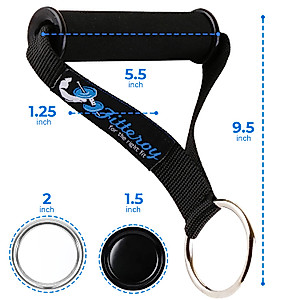 Fitteroy Heavy Duty Exercise Handles for Gym Cable Machine Attachment & Resistance Bands Workout Equipment - Compatible with Bowflex, Total Gym, Weider Home Gym Lat Pulldown