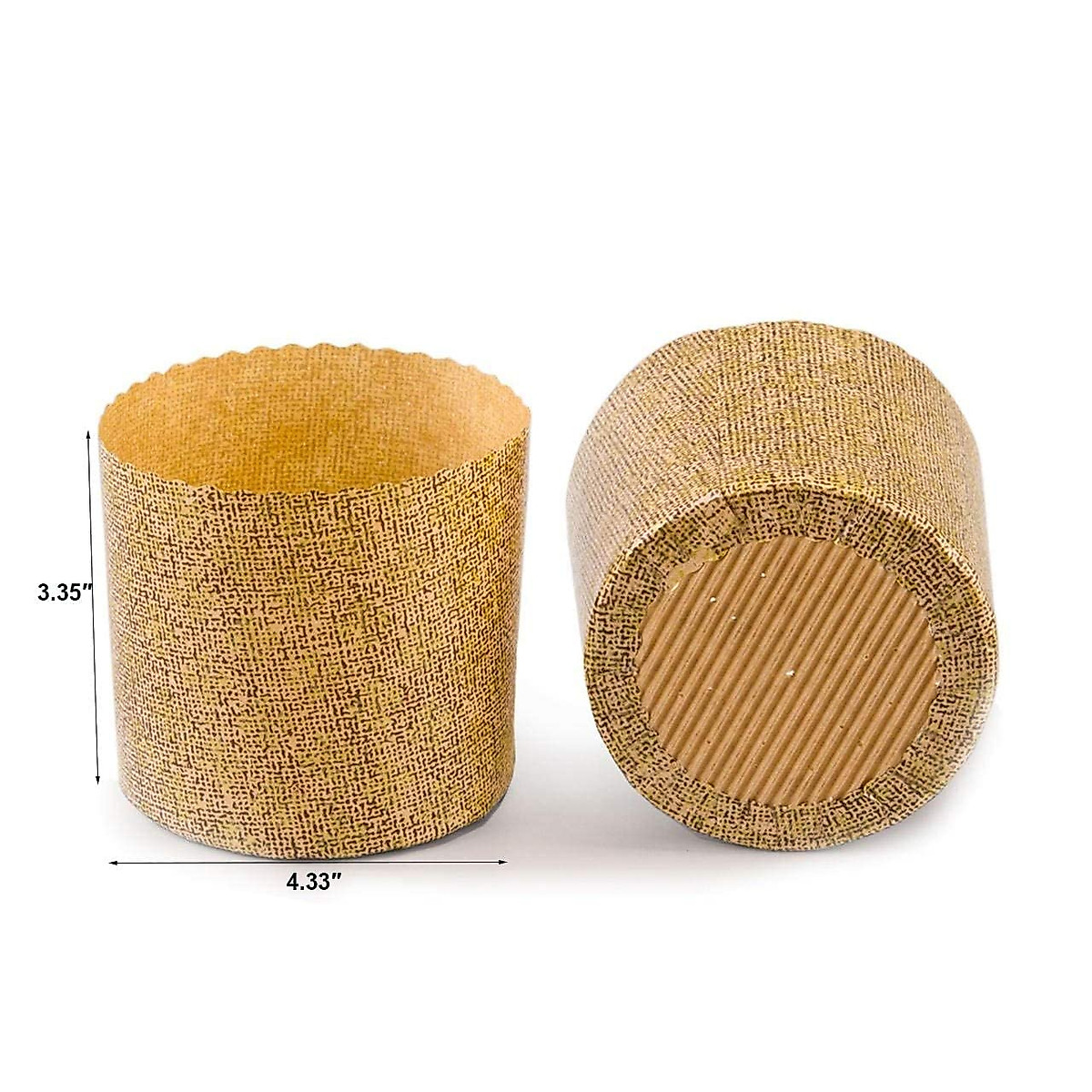 12 oz Panettone Paper Mold | 12 Pack | Easter Bread Paper Mold Paska Mold Kulich - Easter Bread Forms Non Stick Panettone Mold Baking Cups - W 4.33 x H 3.35 Inches