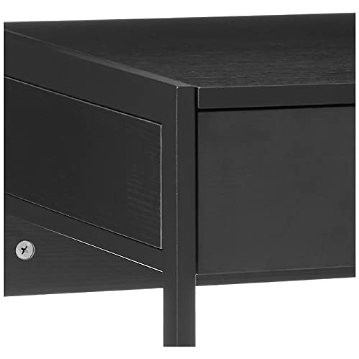 Tangkula Computer Desk with 2 Drawers, Simple Wooden Study Writing Desk with Steel Frame, 44 Inches Laptop PC Workstation, Student Desk Home Office Desk Ideal for Bedroom & Office (Black)