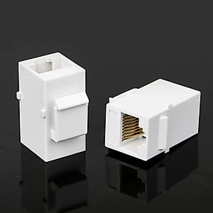 RDEXP Cat6 RJ45 Ethernet Inline Jack Coupler Keystone Female to Female Adapter Plug Set of 100