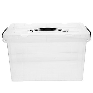 Alipis Plastic Storage Bin, Clear Storage Container Box with Latching Lid and Handle, Multipurpose Organizer Storage Box for Bedroom, Closet, Dorm, Kitchen, 13.2 x 7.4 x 9.2Inches