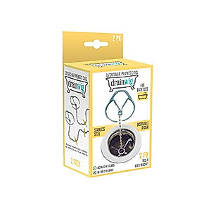 DrainWig 1739A12-AMZ Disposable Hair Catcher for Tubs Bathtub, Gray, 2 Count