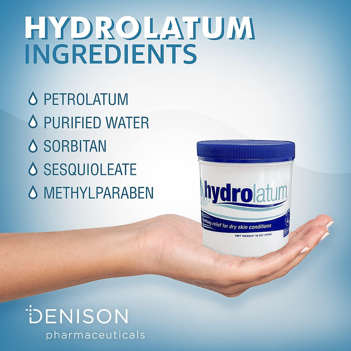 Hydrolatum Moisturizing Cream - Body Lotion for Sensitive, Extra Dry Skin, Nourishing Cream for Women & Men - 1LB