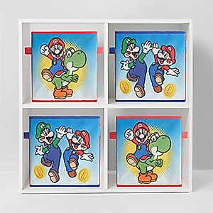 Idea Nuova Nintendo Super Mario 2 Piece Collapsible Storage Cubes, 10"x10"x10"