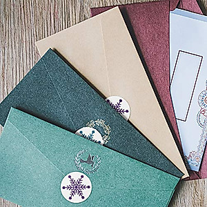 GESKS Multiple Snowflakes Stickers 1000 PCS Xmas/Winter Wonderland/Holiday Party Favors Decorations Cards Envelope Seals Sticker Decals,12 Different Design(Christmas Snowflake)