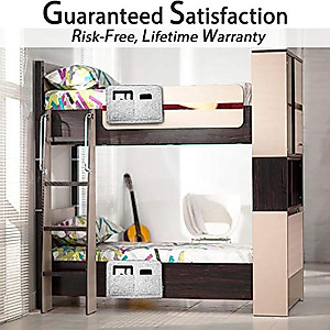 Lib Bedside Caddy, Original Design | Large Size 9.5" x 13.5" | Laptop Holder | 100% Handmade | College Room, Kids Bunk Bed, Hospital Bed | Night Hanging Storage Organizer (Light gray)