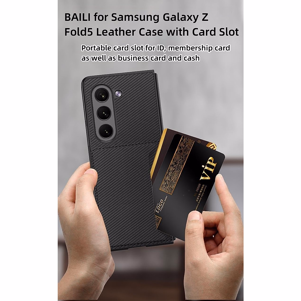 BAILI for Samsung Galaxy Z Fold5 Leather Wallet Case,Galaxy Z Fold 5 Case with Card Slots,Galaxy Z Fold 5 Case with Card Holder,Military Grade Drop Protective Cover for Fold5-Wine Red