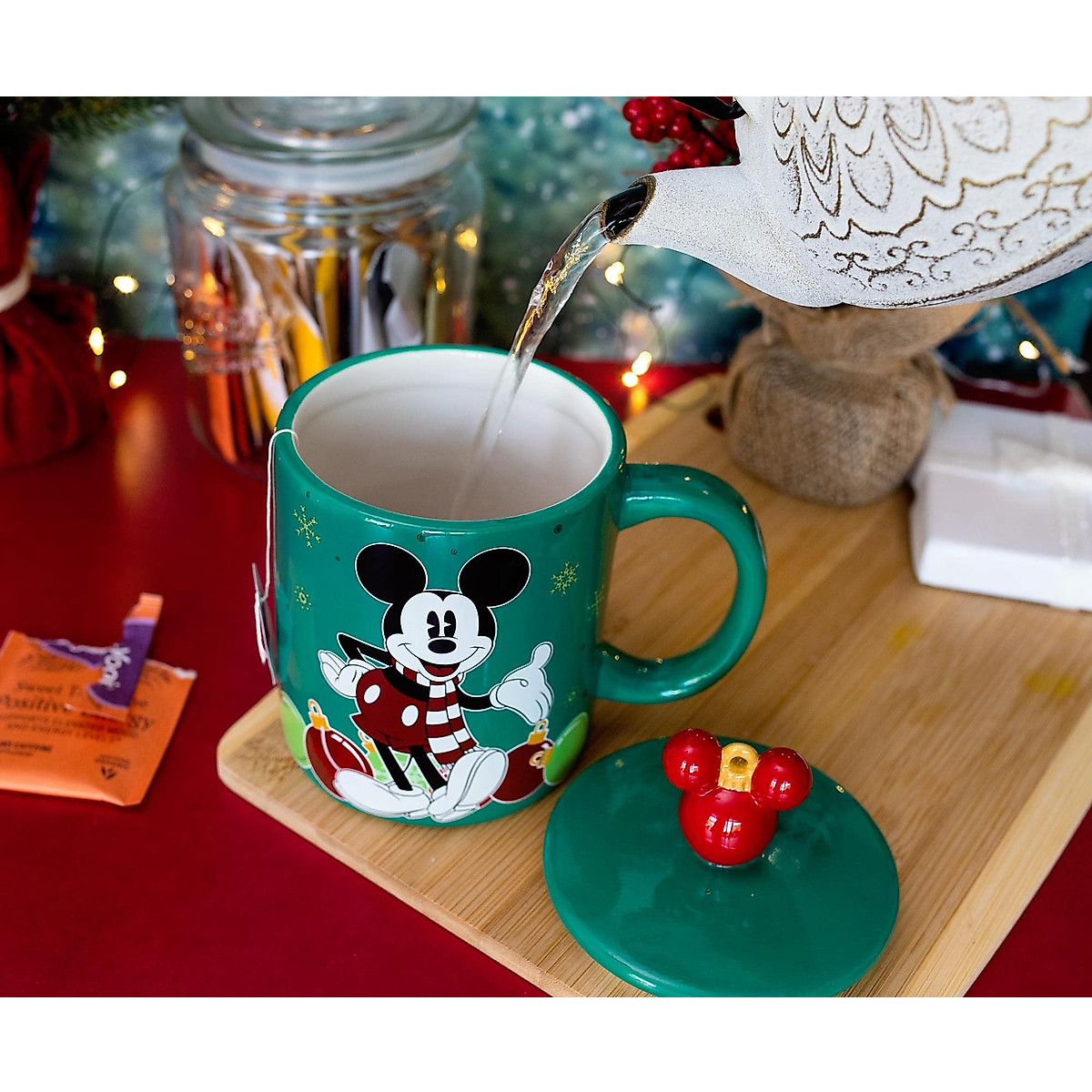 Disney Mickey Mouse Holiday Ornaments Ceramic Mug | Holds 18 Ounces