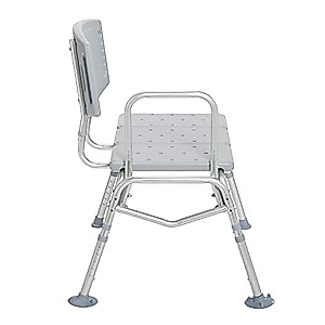 Drive Medical 12025KD-1 Folding Universal Sliding Transfer Bench, Gray