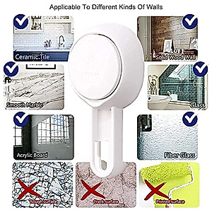 LEVERLOC Shower Caddy Suction Cup Shower Caddy Double Layer Suction Cup One Second Installation NO-Drilling Removable Powerful Suction Shower Caddy Caddy Suction Cup Waterproof Organizer - White