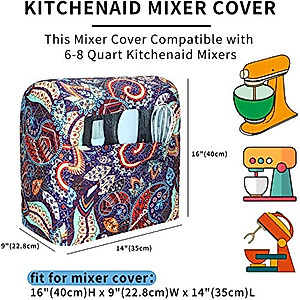 Kitchen Aid Mixer Cover, Stand Mixer Cover Compatible with 5-8 Quart Kitchenaid/Hamilton Stand Mixer, Dust Cover with Pockets, Kitchen Aid Mixer Accessories Fits for All Tilt Head & Bowl Lift