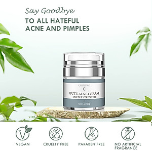 Butt Acne Clearing Treatment, Bum Acne Treatment Butt Pimple Cream Clears Pimples For the Buttocks, Back and Thigh Areas with Salicylic Acid, Pure Natural Ingredients and Fast Results