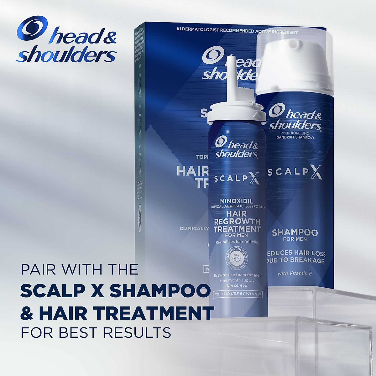 Head & Shoulders Scalp X Anti Dandruff Shampoo for Men, 5 Fl Oz Hair Treatment Reduces and Prevents Hair Loss Due to Breakage and Provides Itchy Scalp Relief