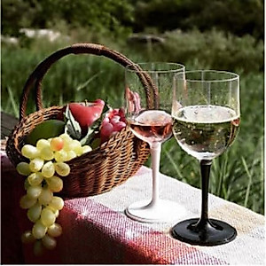 Transparent Portable Collapsible Wine Glass | Unbreakable, Shatterproof Clear Plastic Wine Glass | BPA FREE, Dishwasher Safe, Detachable Stem Wine Cup | Perfect for Camping, Outdoor, and Travel