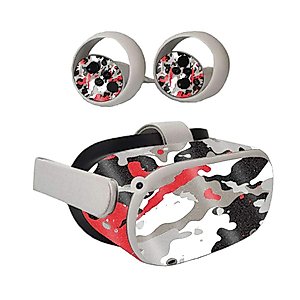 MIGHTY SKINS Glossy Glitter Skin Compatible with Oculus Quest 2 - Red Camo | Protective, Durable High-Gloss Glitter Finish | Easy to Apply, Remove, and Change Styles | Made in The USA (GL-OCQU2-Red Camo)