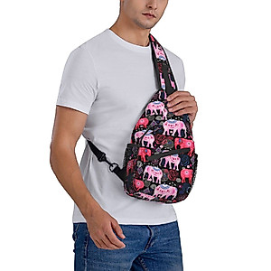 African Ethnic Elephant Chest Bags Crossbody Sling Bag Travel Hiking Backpack Casual Shoulder Daypack For Women Men