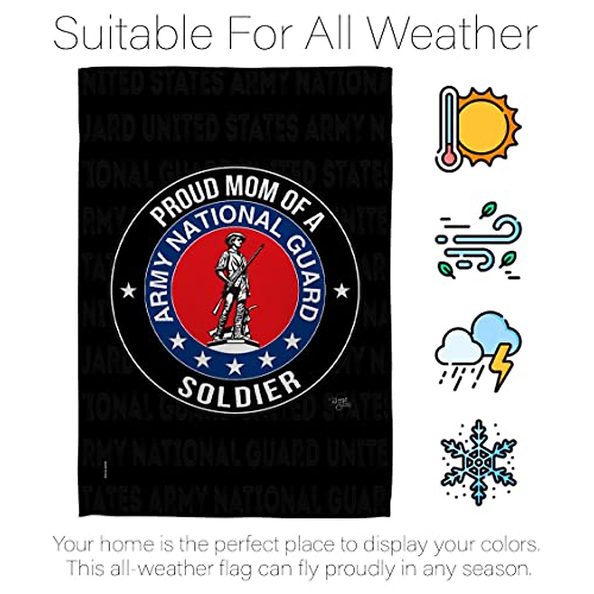 Breeze Decor Army Proud Mom Soldier Garden Flag Armed Forces National Guard ANG United State American Military Veteran Retire Official House Banner Small Yard Gift Double-Sided, Made in USA