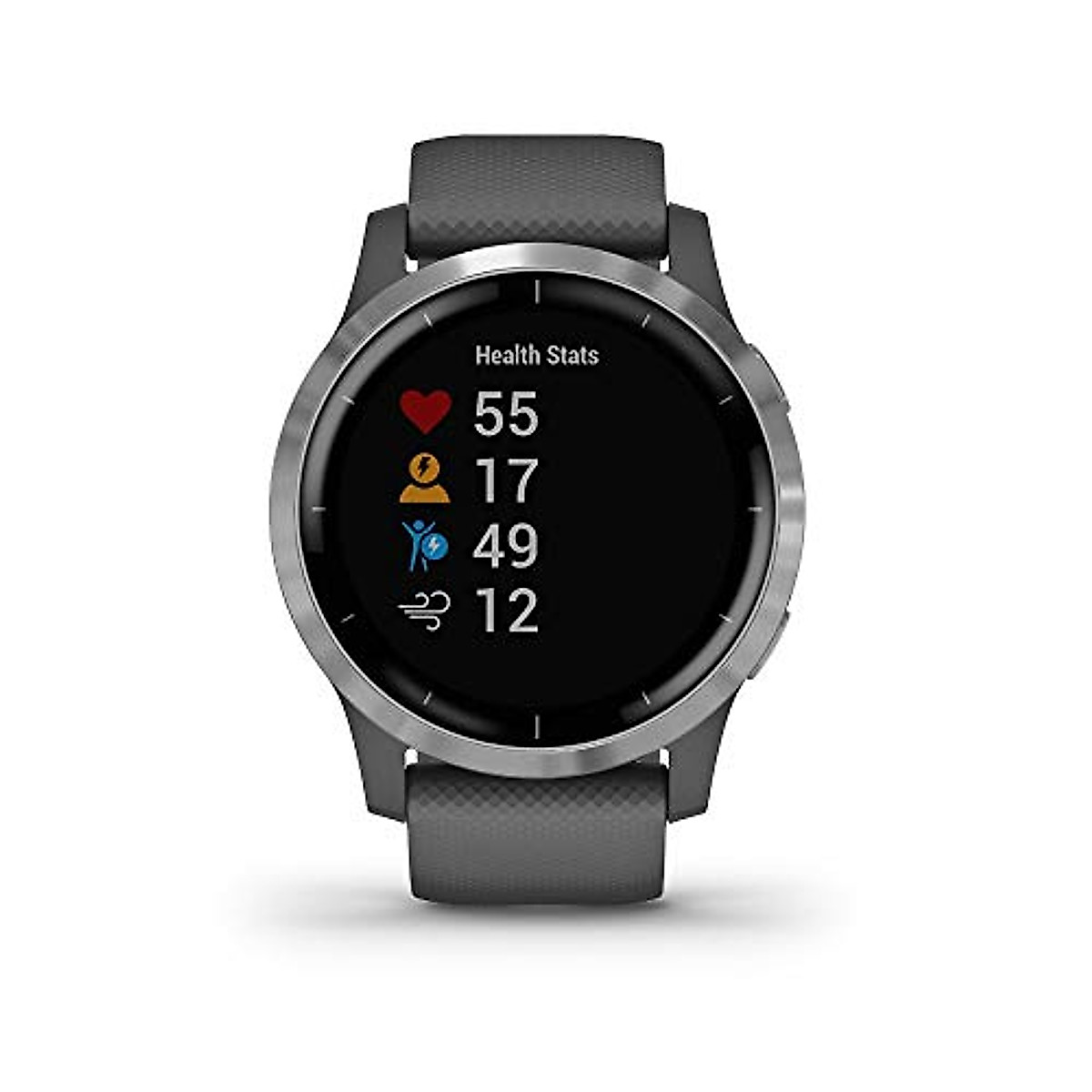 Garmin 010-02174-01 Vivoactive 4 Smartwatch Shadow Gray/Stainless Bundle with CPS Enhanced Protection Pack