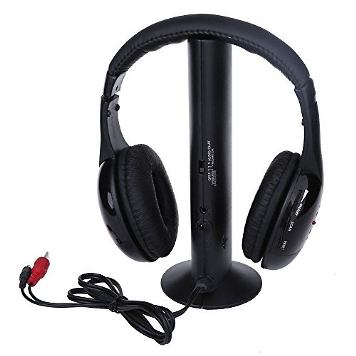 New 5 in 1 Wireless Cordless RF Headphones Headset with Mic for PC TV Radio