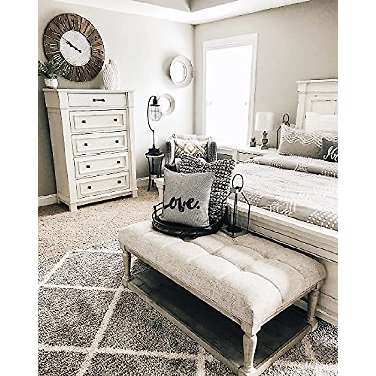 Signature Design by Ashley "Love" Mattia Throw Pillow, 18 x 18 Inches, Gray & Black