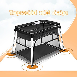 Travel Crib,PAPAMIA Light Portable Crib with Mattress | Foldable Playpen for Babies and Toddlers | Play Yard with Lightweight Handbag Design | Safety Certified