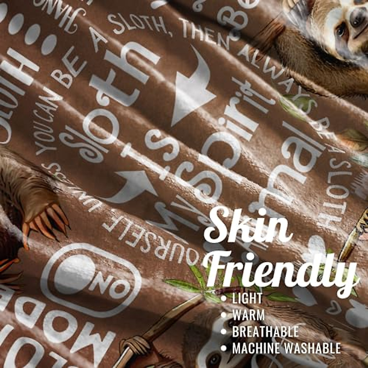 InnoBeta Sloth Gifts for Women, Sloth Throw Blanket, Sloth Flannel Blankets for Women, Girls, Teens, 50 x 65 Inches, Spirit Animal