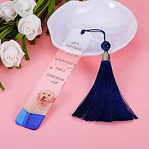 Dog Acrylic Bookmark for Dog & Books Gift Bookmark for Book Puppy Lovers Birthday Christmas Book Mark Gifts for Friends Family Son Daughter Graduation Holiday Stocking Stuffers Present for Him Her