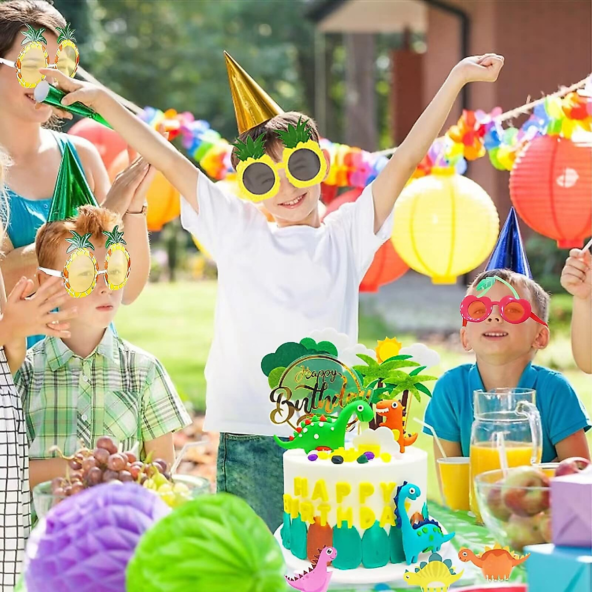 Kabcifea 12 Pieces Fruit Eyeglasses Tropical Pineapple Glasses with 12 Styles,Hawaiian Fruit Funny Shape Eyeglasses Pineapple Party Favors for Hawaiian Summer Beach Luau Theme Party Supplies