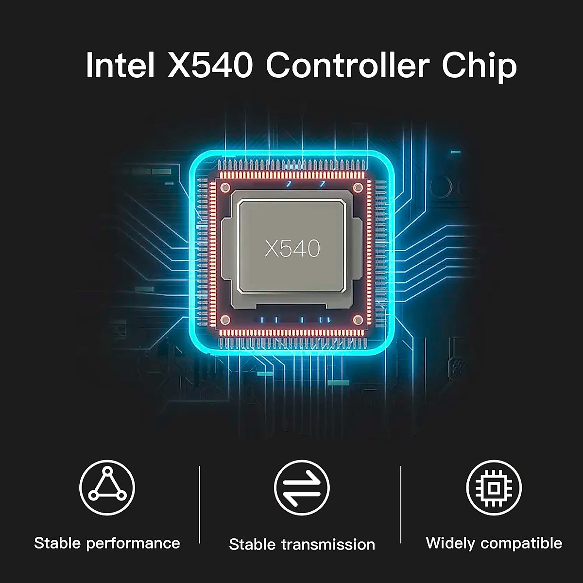 XZSNET 10G Network Card with Intel X540 Chip, 10GB PCI-E NIC Compare to Intel X540-T2, Dual RJ45 Port PCI Express X8 Ethernet Adapter Support Windows/Windows Server/Linux/Freebsd/VMware ESXi
