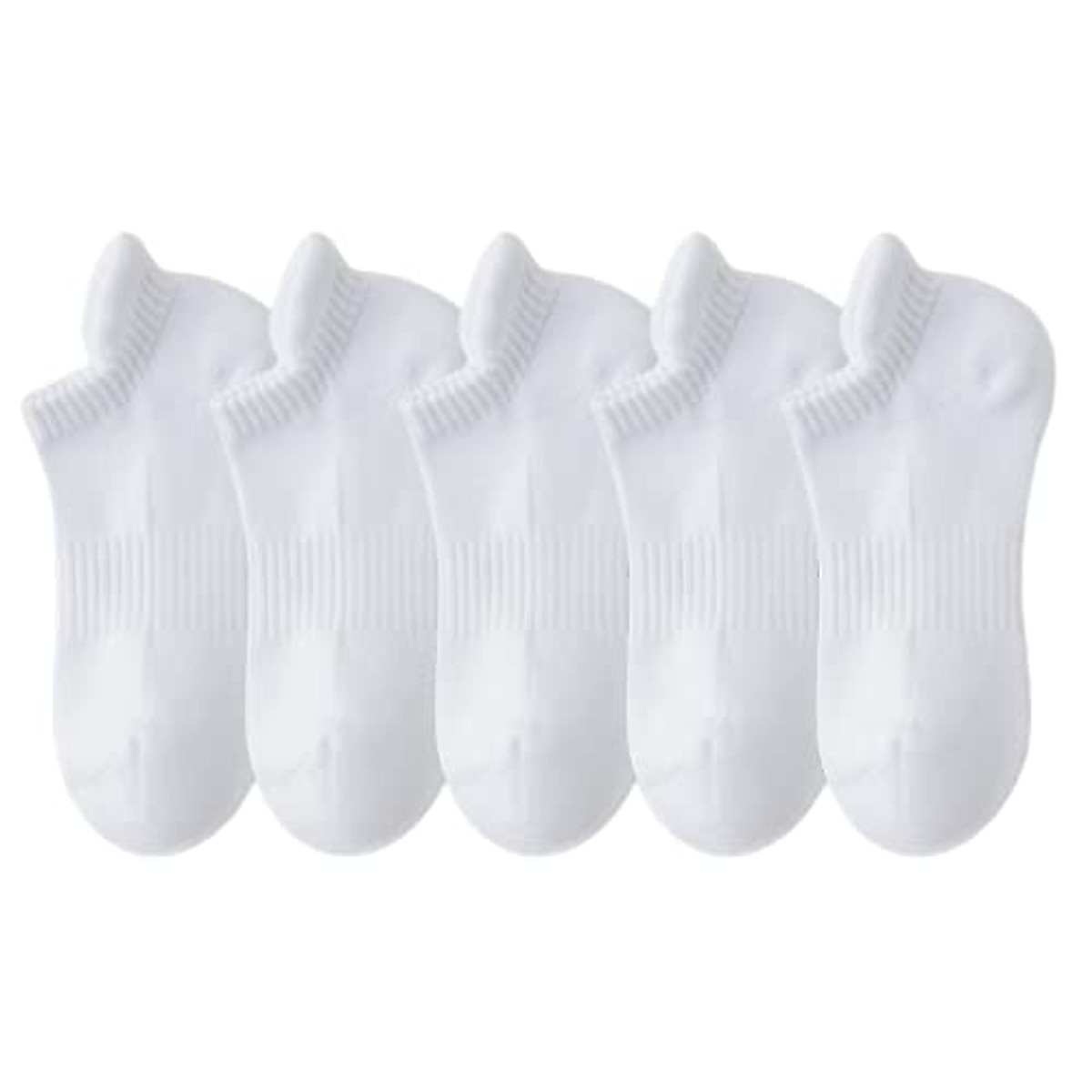 ADILAIDUN Ankle Socks Womens Athletic Thick Cushioned Running Low Cut No Show Athletic Sports Sokcs 4-12 Size (White-5 Pairs)