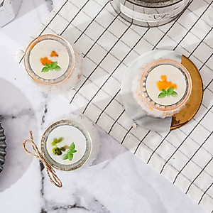 Small Yogurt Jars,Encheng 4 oz Clear Glass Jars With Lids,Yogurt Container With Caps(PE),Replacement Glass Pudding Jars,Clear Glass Containers For Milk,Ramekin,Jams,Jelly,Mousse 40 Pack …