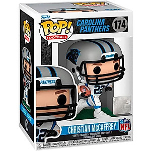 POP Football: Panthers - Christian McCaffrey (Away Jersey) Funko Vinyl Figure (Bundled with Compatible Box Protector Case), Multicolor, 3.75 inches